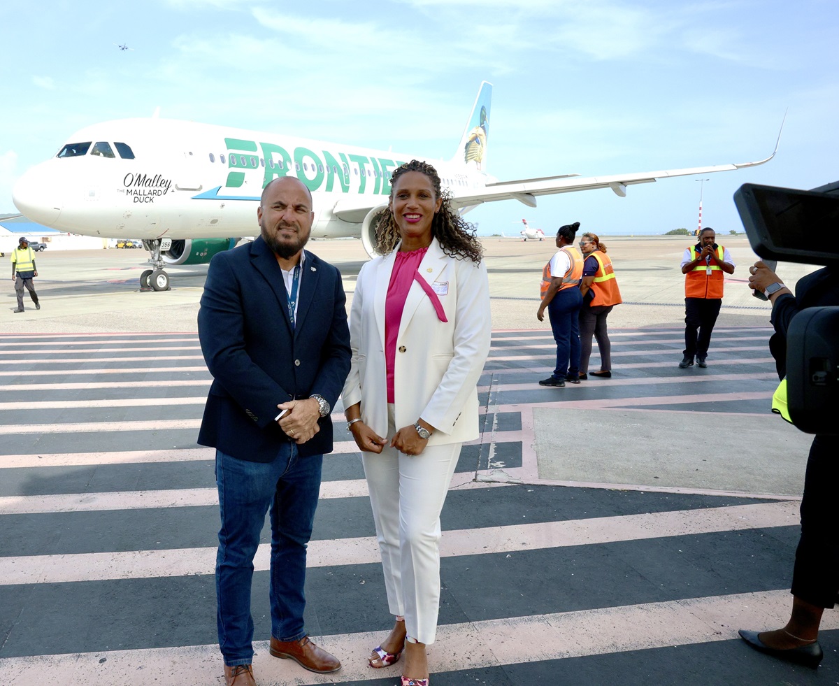 Minister Grisha S. Heyliger-Marten Welcomes Frontier Airlines from San ...